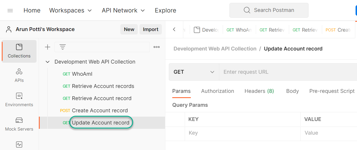 How To Update The Table Row Values In A Dataverse Environment From Postman